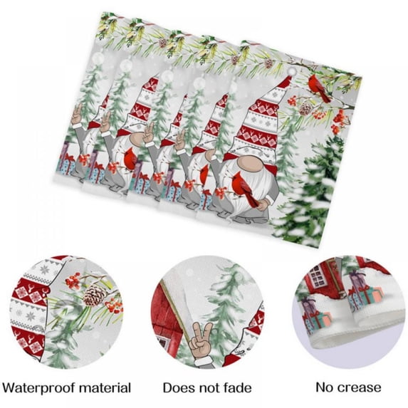 4PCS Christmas Cotton and Linen Placemats,Christmas Decorations, for ...