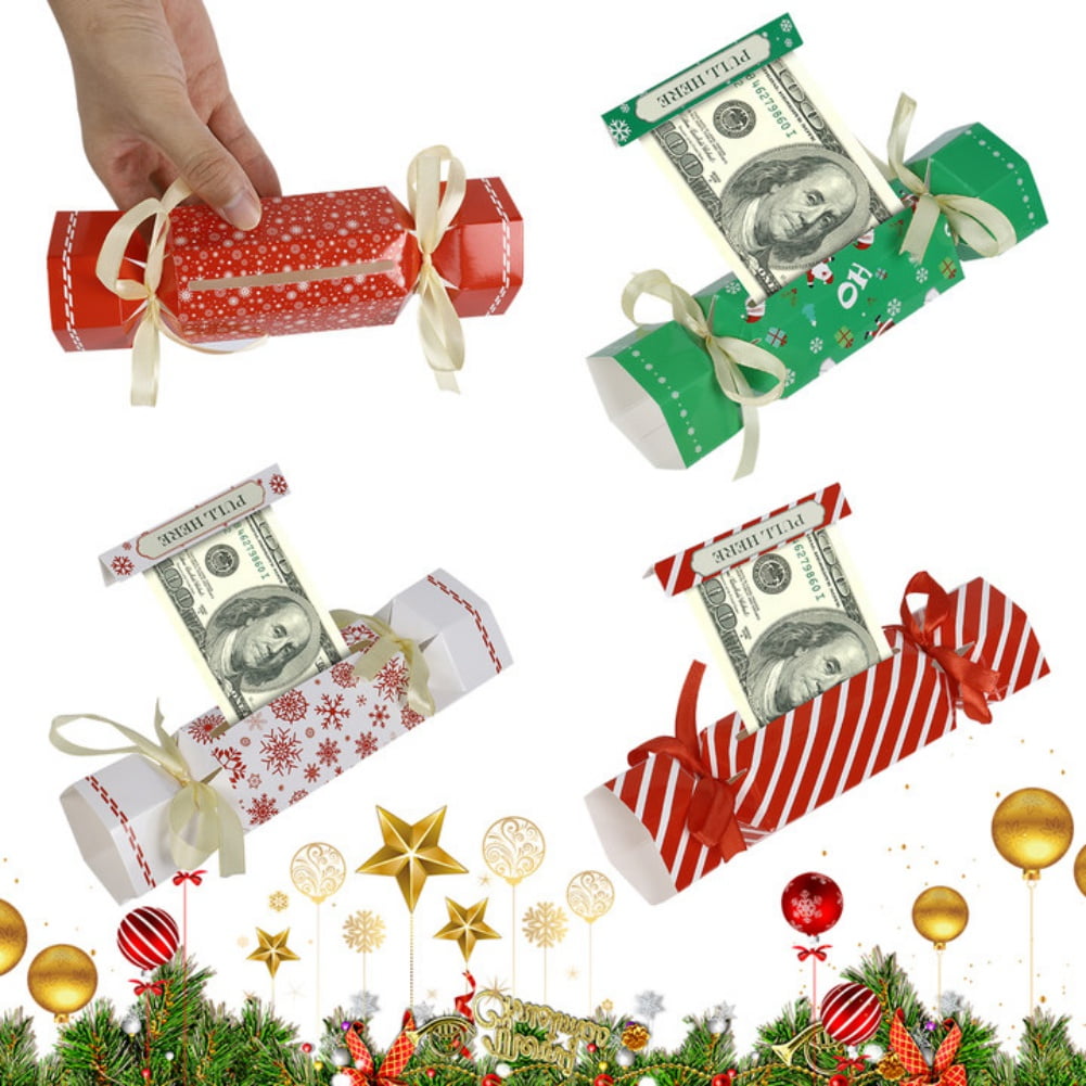4PCS Christmas Surprise Money Pull Pouch, Surprise Money Pull Pouch ...