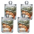 4PCS Clear Storage Jars Cotton Swabs Cans Translucent Plasticental ...