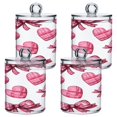 4PCS Clear Storage Jars Cotton Swabs Cans Translucent Plasticental ...
