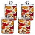 4PCS Clear Storage Jars Cotton Swabs Cans Translucent Plasticental ...