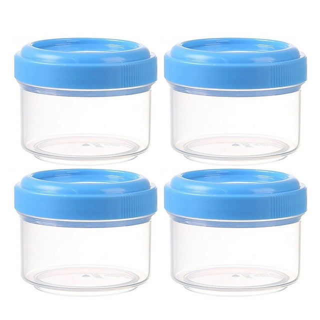 4PCS Clear Twist cap Containers Clear with Screw on Lids Twist Top Food ...
