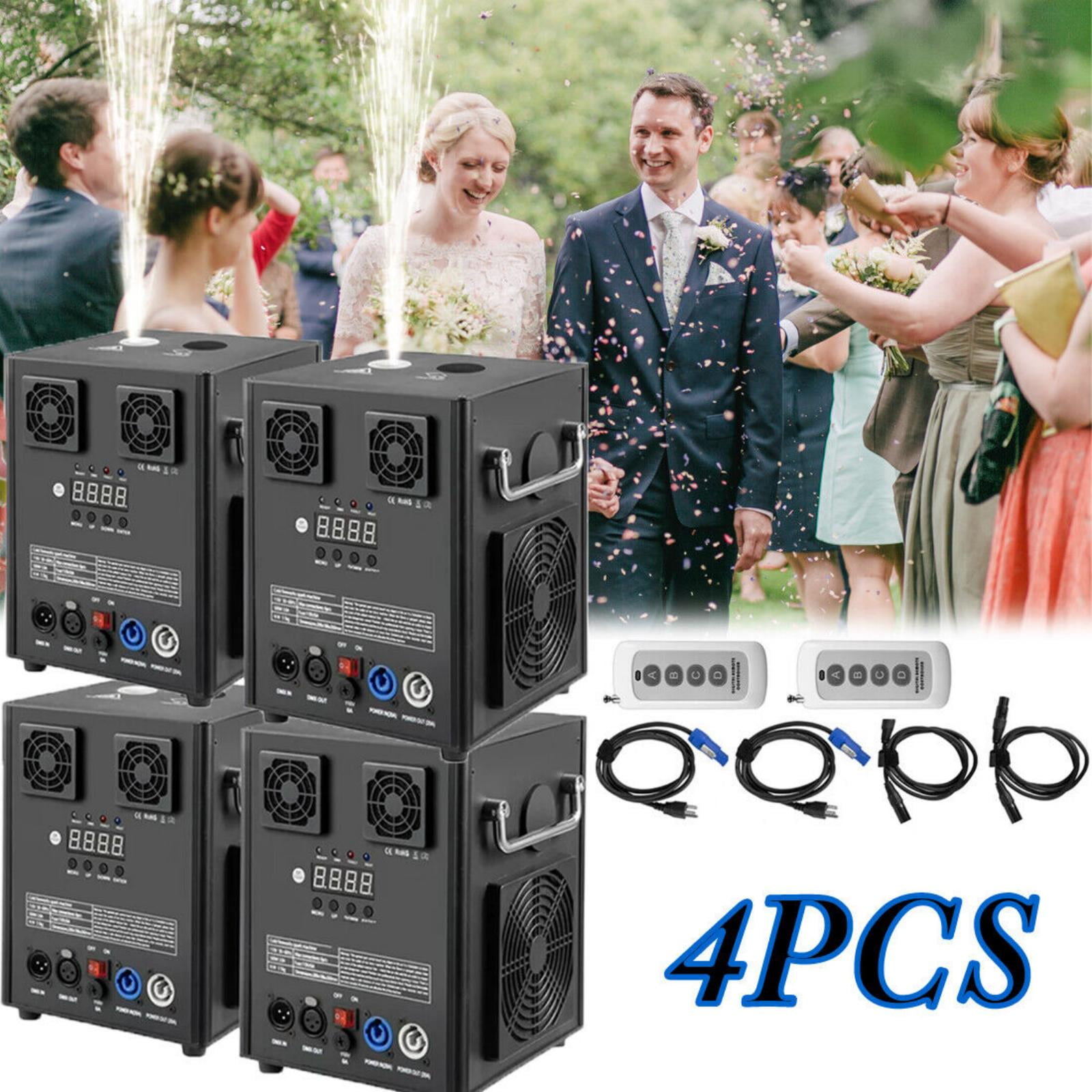 4PCS Cold Spark Fireworks Machine 700W Adjustable Flame Remote Control ...