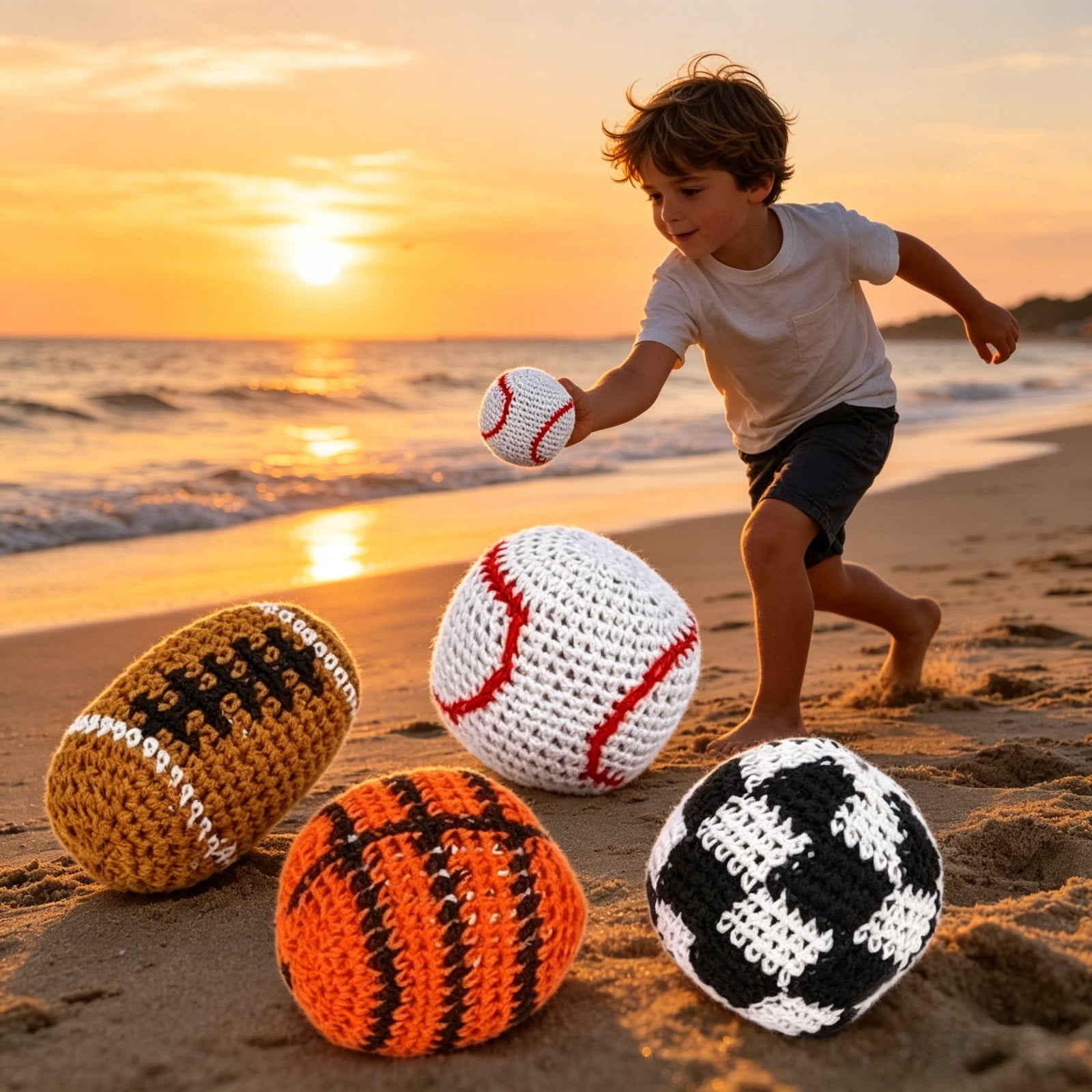 4PCS Colorful Knitted Footbags Set, Handwoven Crochet Kick Bags, Soft ...