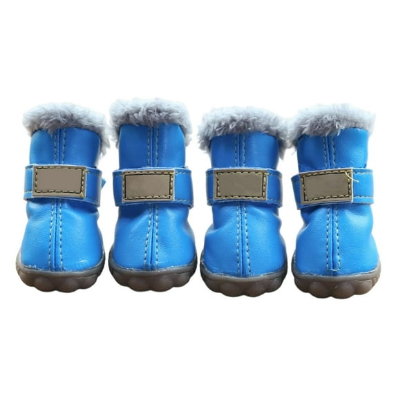 4PCS Colorful Warm Winter Little Pet Dog Boots Skidproof Soft Snowman ...