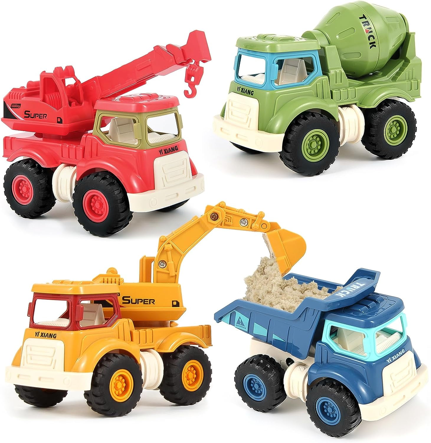 4PCS Construction Toys Set for 2 3 4 5 Years Old Boys Girls Kids ...