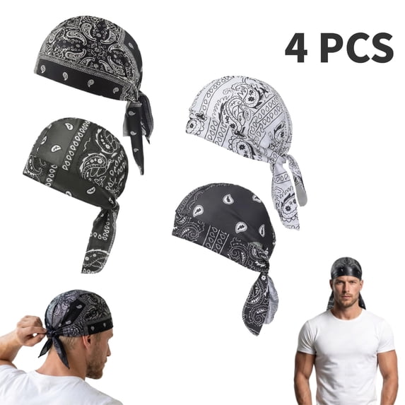 4PCS Cooling Headscarf Cap, Elastic Cycling Cap Cooling Head Wrap ...