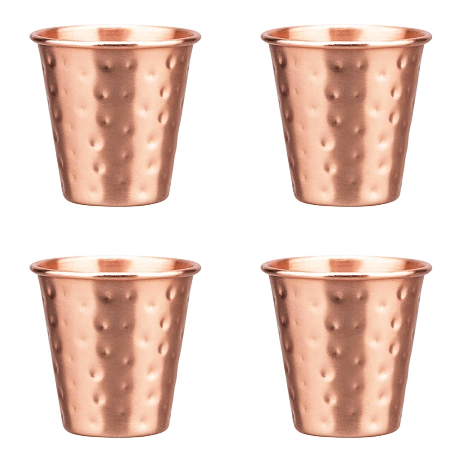 4PCS Copper wine glasses– gleaming 100% solid hammered copper stemless ...