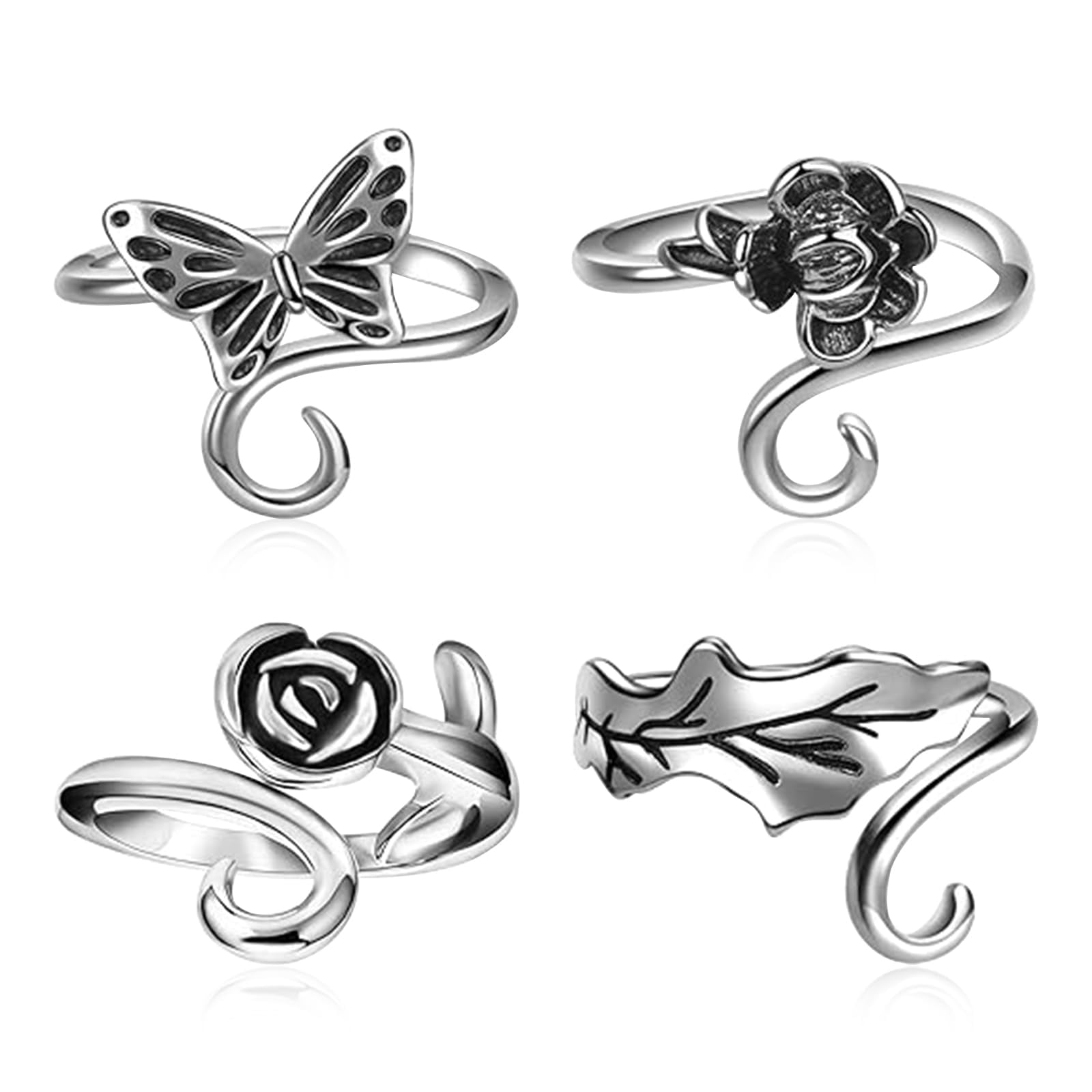 4PCS Crochet Ring for Finger Adjustable Crochet Tension Ring for Finger ...