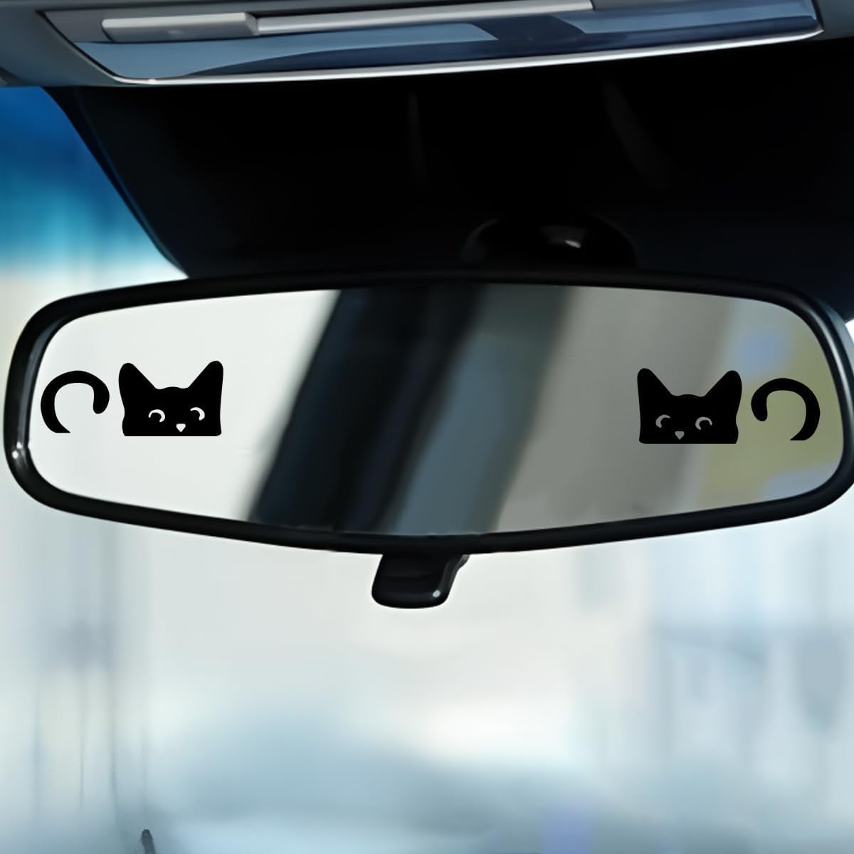 4PCS Cute Peeking Cat Car Mirror Sticker Decal, Waterproof Vinyl Window ...
