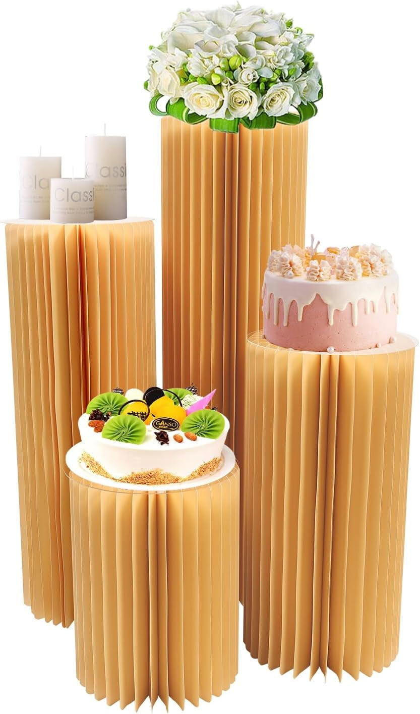 4PCS Cylinder Pedestal Stands, Round Cylinder Stands,Centerpieces ...