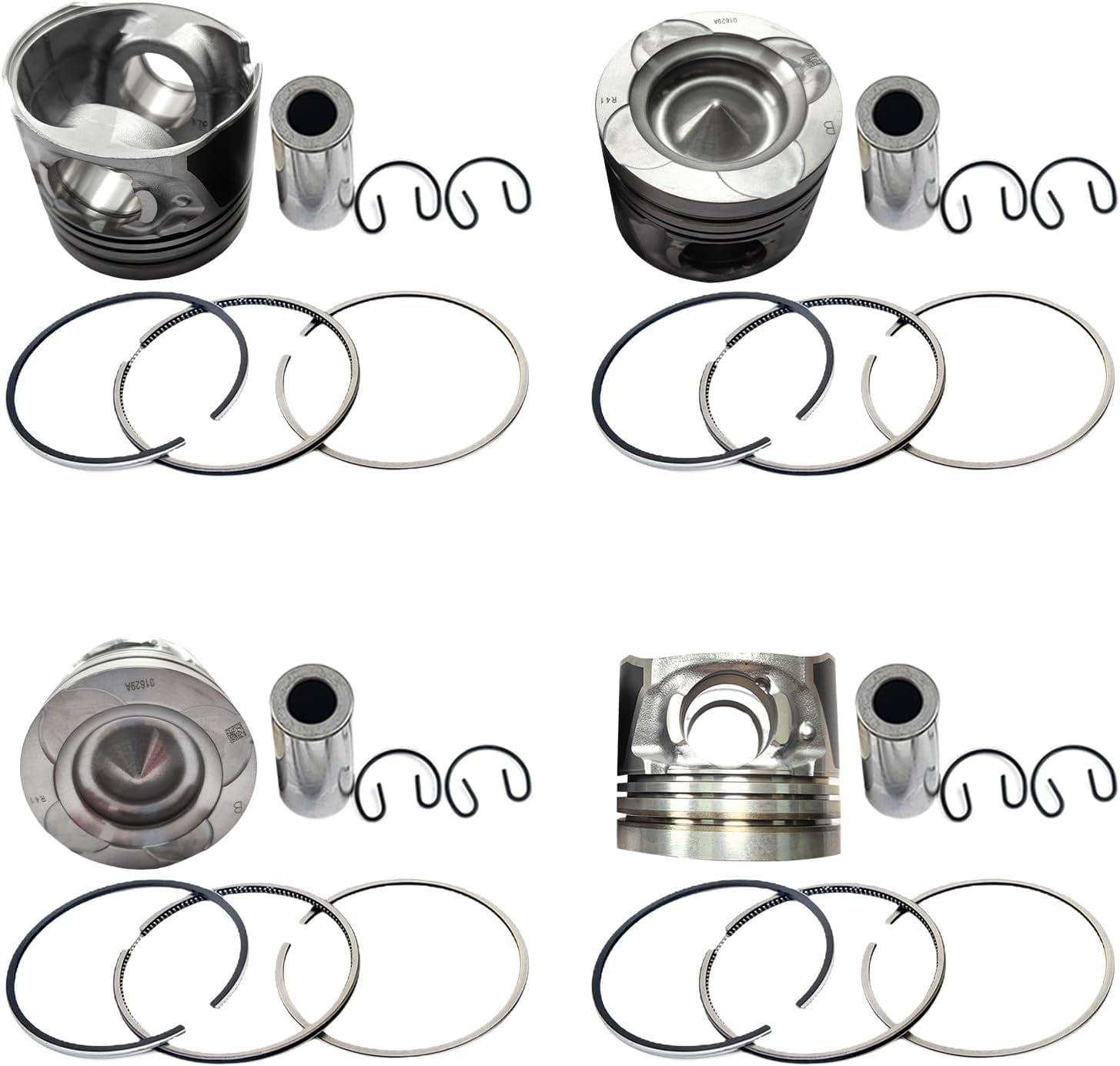 4PCS D34 Piston + Piston Rings For Doosan Daewoo D34 D34D D34P D34NAP ...