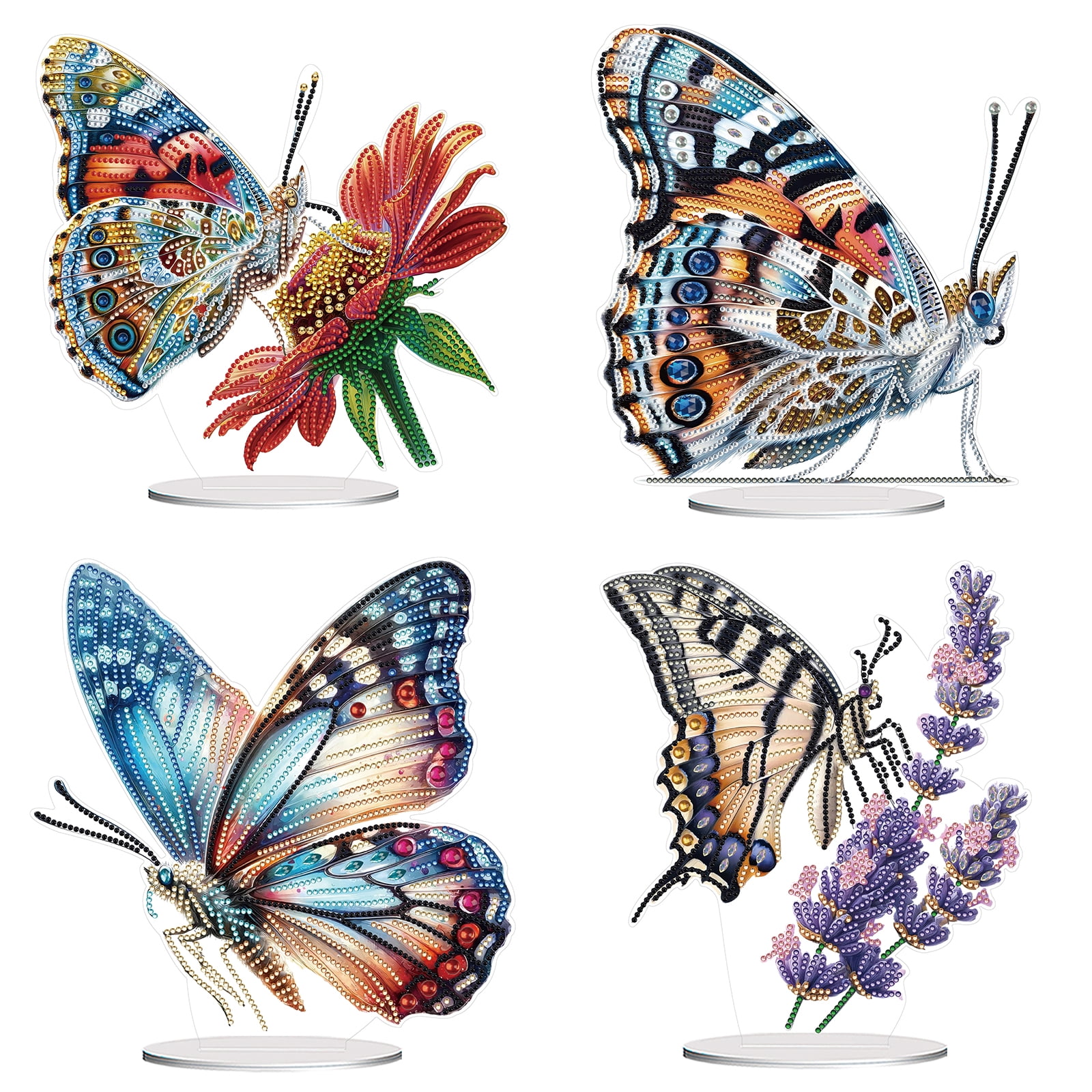 4PCS DIY Diamond Dot Ornaments, Diamond Art Painting Butterfly Creative ...