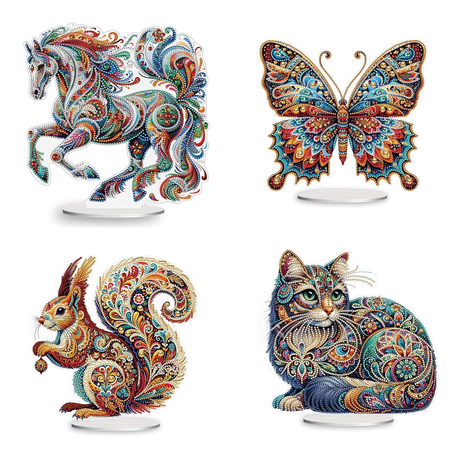 4PCS DIY Dotted Diamond Ornaments, Diamond Art Paintings, Gorgeous ...