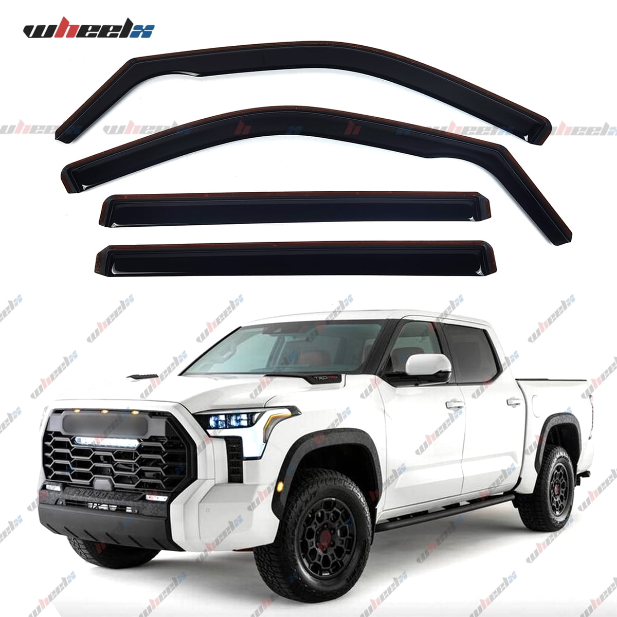 4PCS Dark Smoke In-Channel Window Visors, Rain Guards Wind Deflectors ...