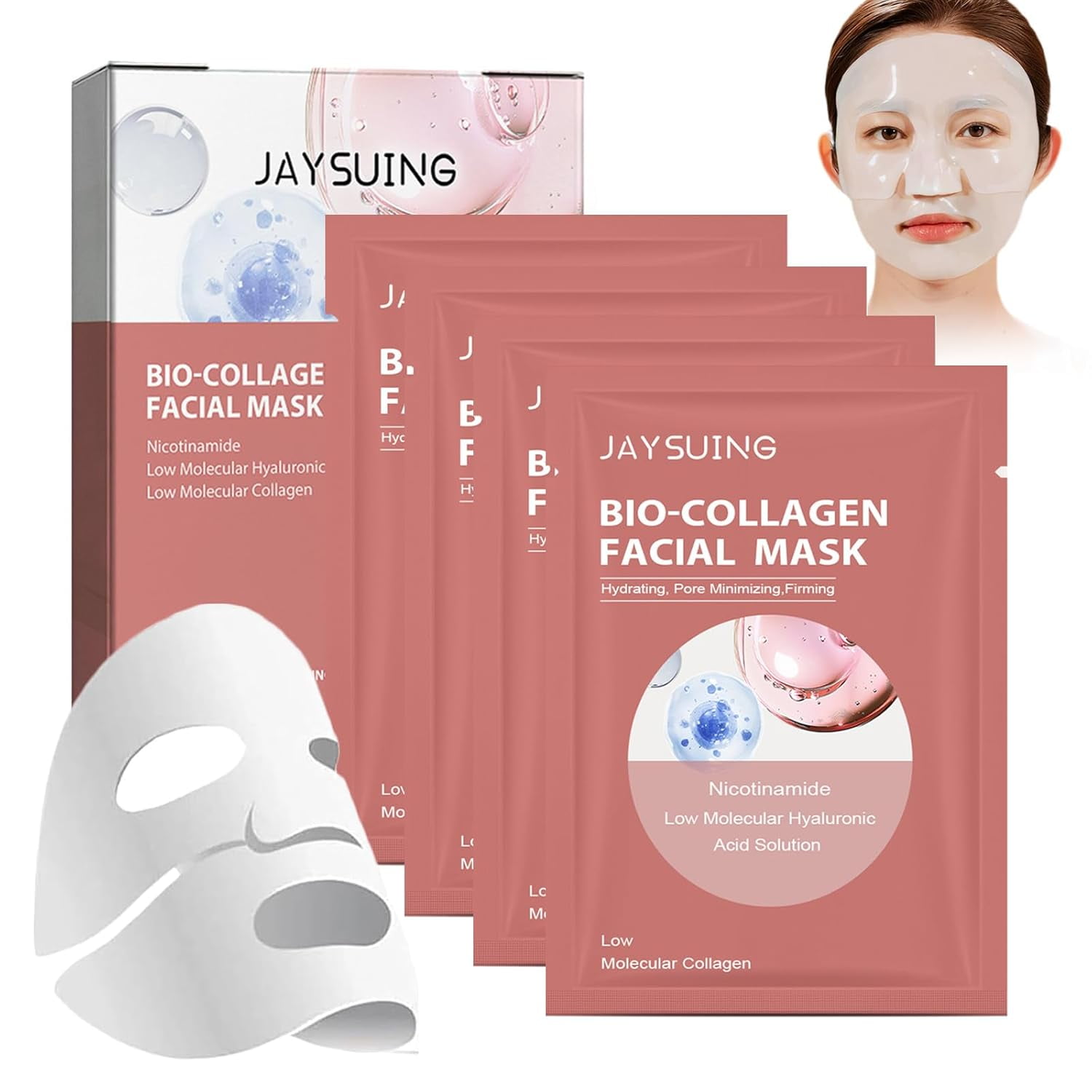4PCS Deep Collagen Lifting Mask Overnight Bio-Collagen Jelly Gel Mask ...