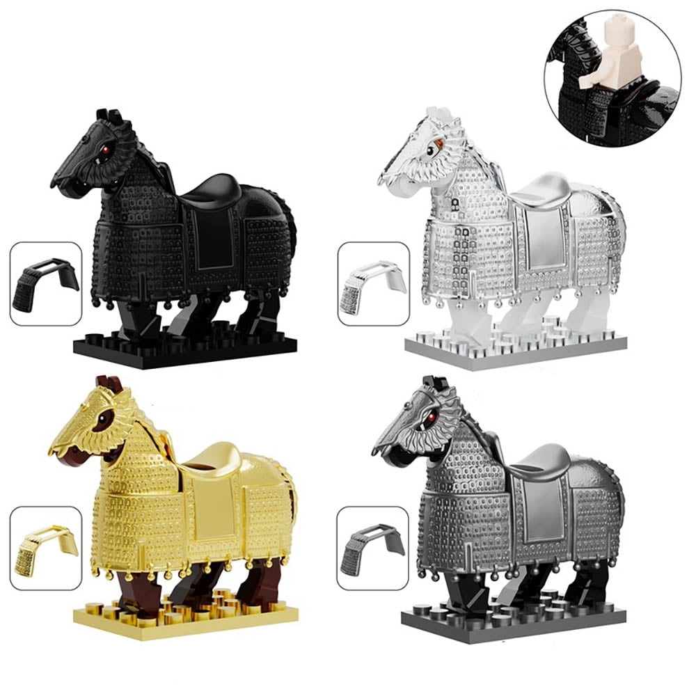 4PCS Deluxe and Exquisite Black Heavy Armor Iron Pagoda War Horse ...
