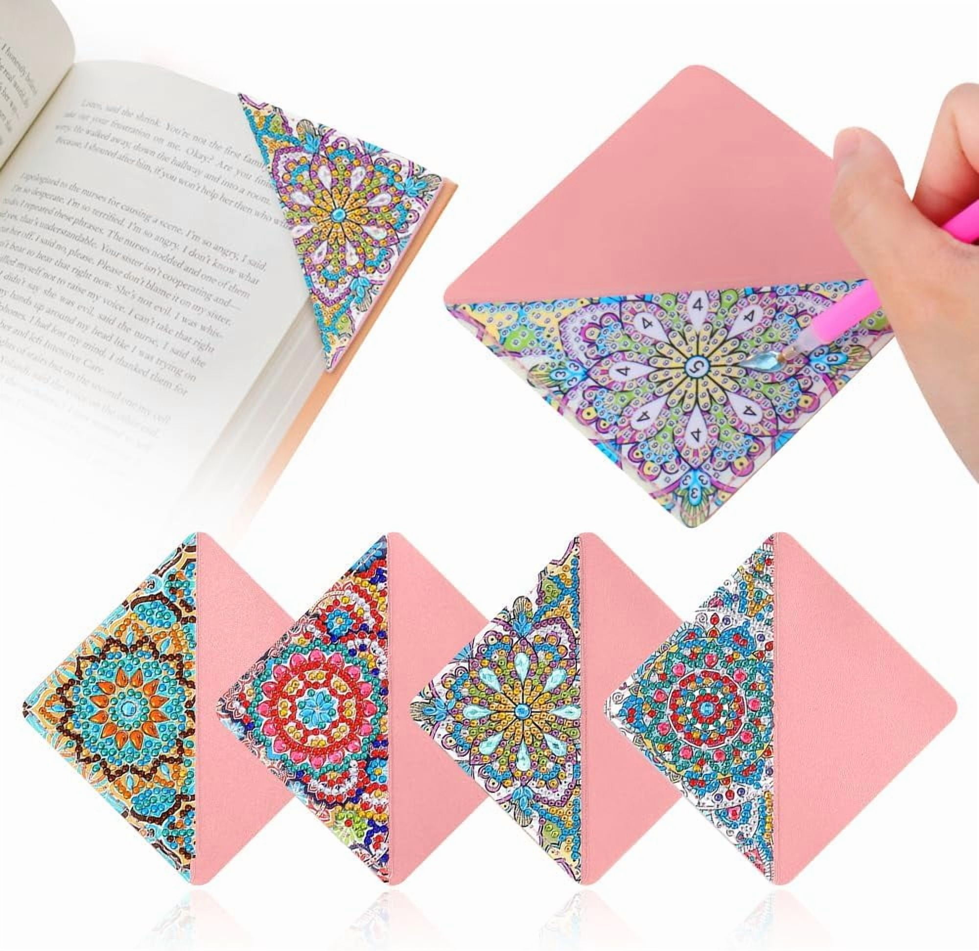 4PCS Diamond Art Bookmarks,DIY Diamond Painting Corner Bookmarks for ...