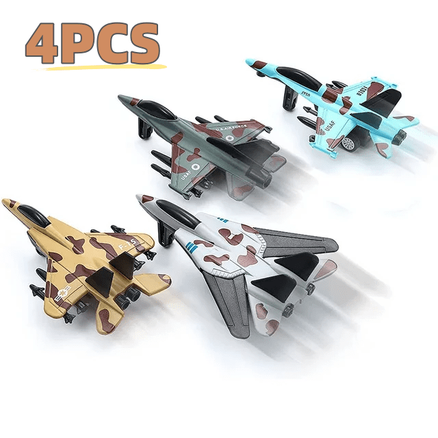 4PCS Diecast Fighter Jets Pullback Airplane Toys Military Plane Fighter ...
