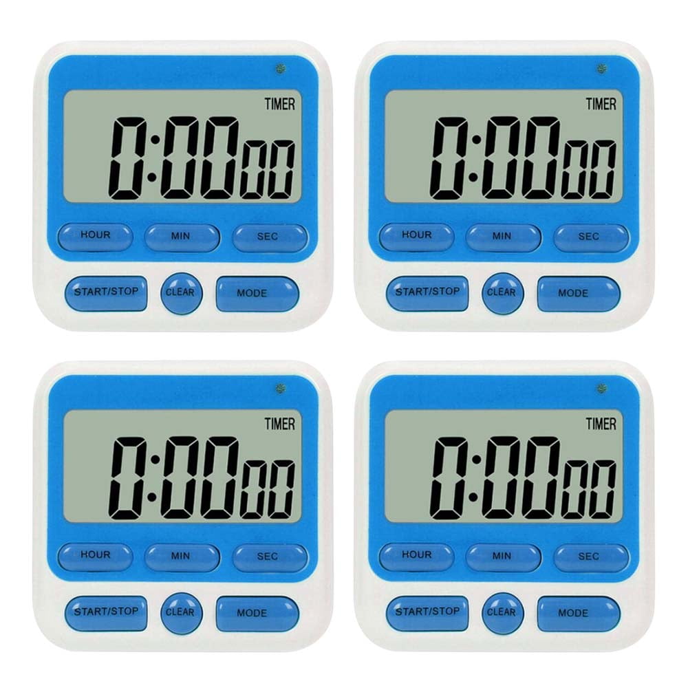 4PCS Digital Kitchen Timers for Cooking, Large Digits, Loud Alarm ...