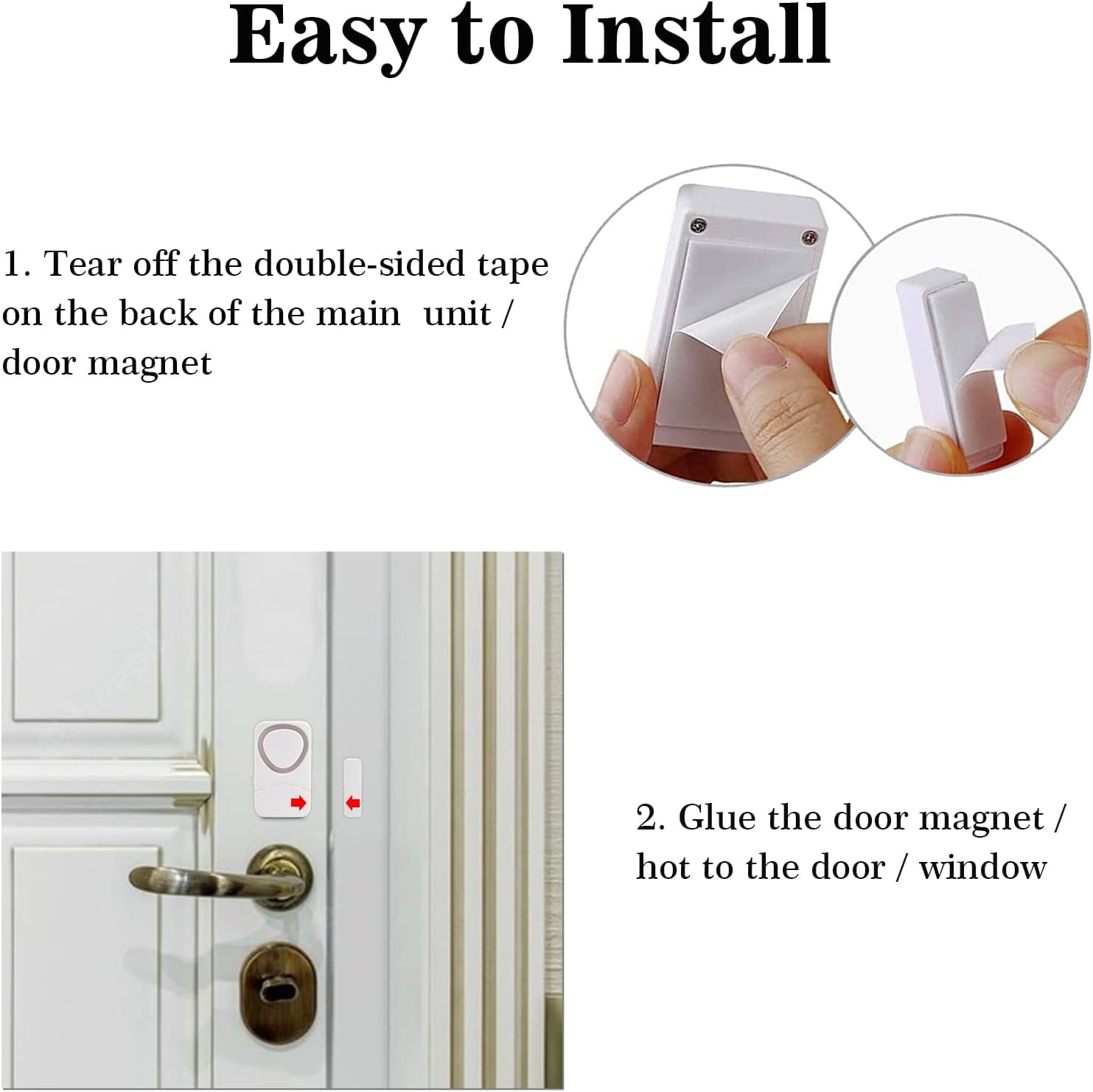 4PCS Door Window Alarm，Updated Magnetic Alarm 120 DB Door and Window ...