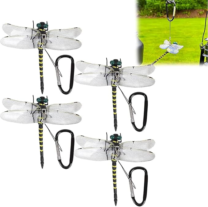 4PCS Dragonfly Hat Clip Realistic Simulated Dragonfly with Hook Clip Attach to Backpack Hat for ...