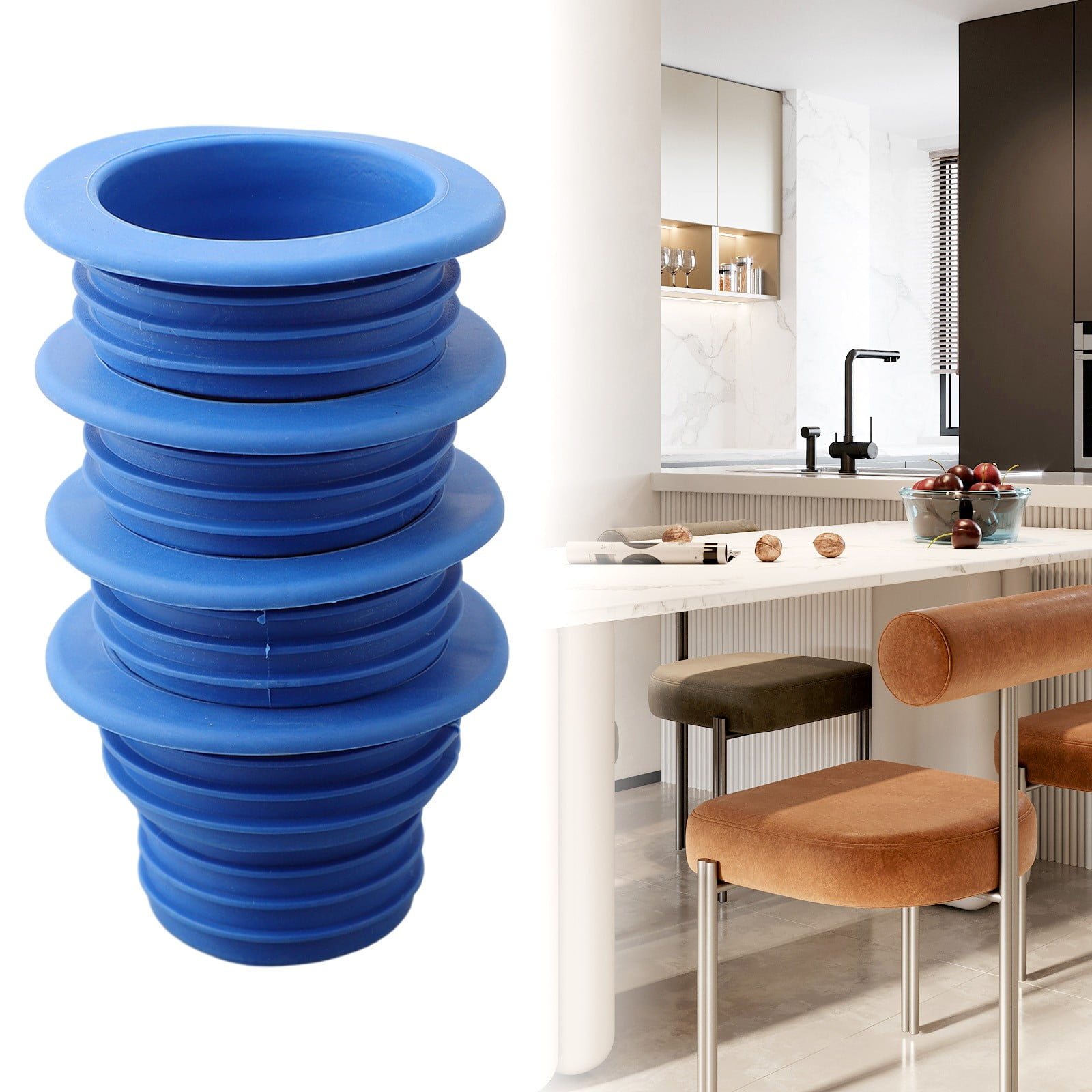 4PCS Drain Pipe Hose Silicone Plug Sewer Seal Ring Washing Machine ...