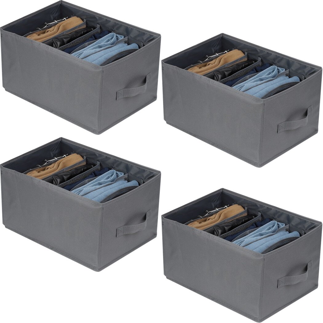 Peaoy 4PCS Drawer Clothing Organizers, 7-Grid Closet Organizers, 18L ...