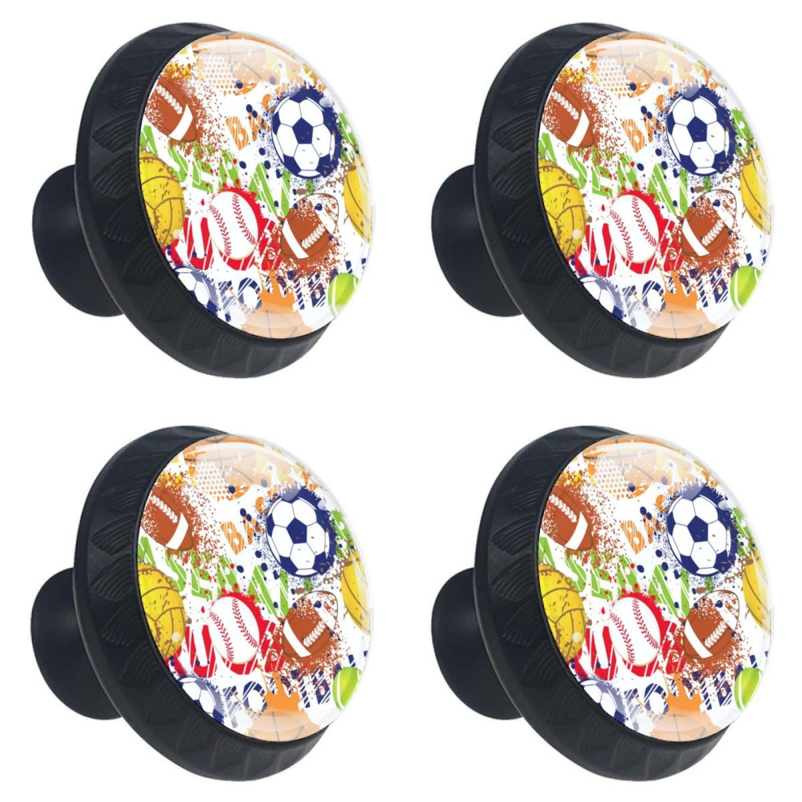 4PCS Drawer Knobs Pull Handle Baseball Soccer Football Volleyball ...