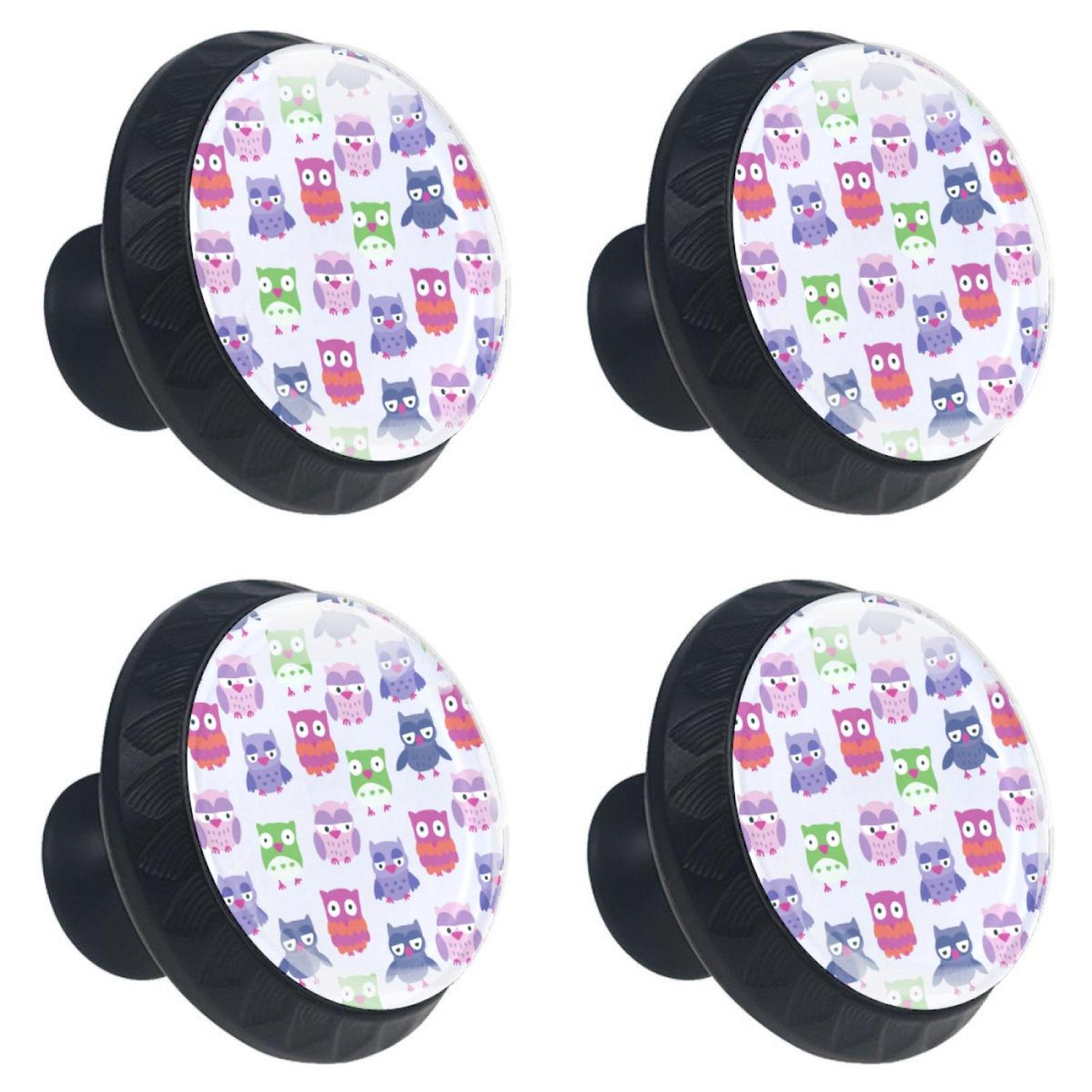 4PCS Drawer Knobs Pull Handle Colorful Buho Owl Pattern - Walmart.com