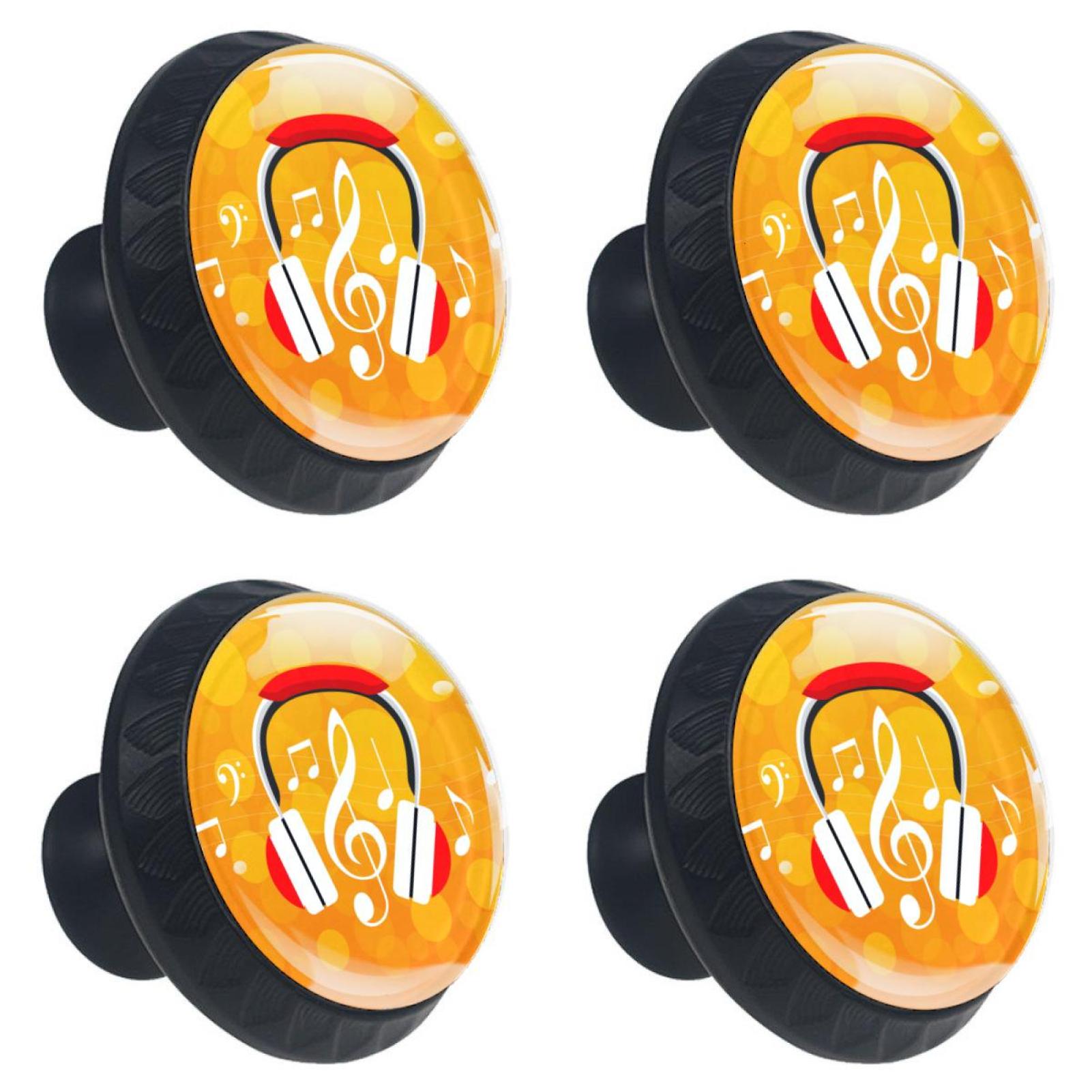 4PCS Drawer Knobs Pull Handle Musical Headphone Notes - Walmart.com