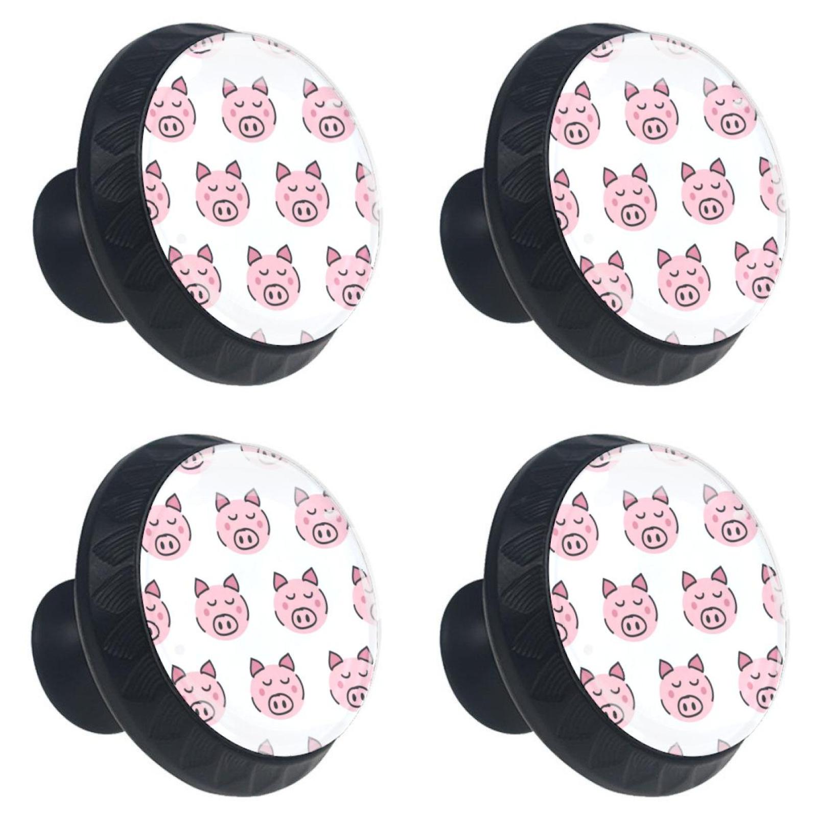 4PCS Drawer Knobs Pull Handle Pig Animal White - Walmart.com