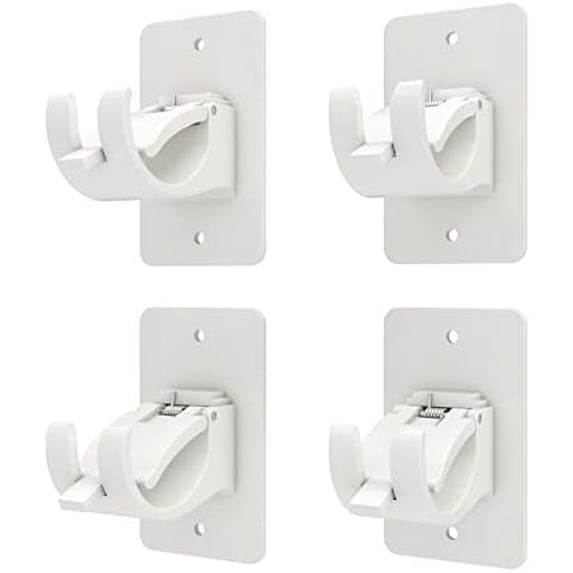 4PCS No Drill Curtain Brackets, Self-Adhesive Rod Holders, Universal ...