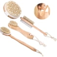 4PCS Dry Brushing Body Brush Set, Bamboo Dry Brush for Lymphatic ...