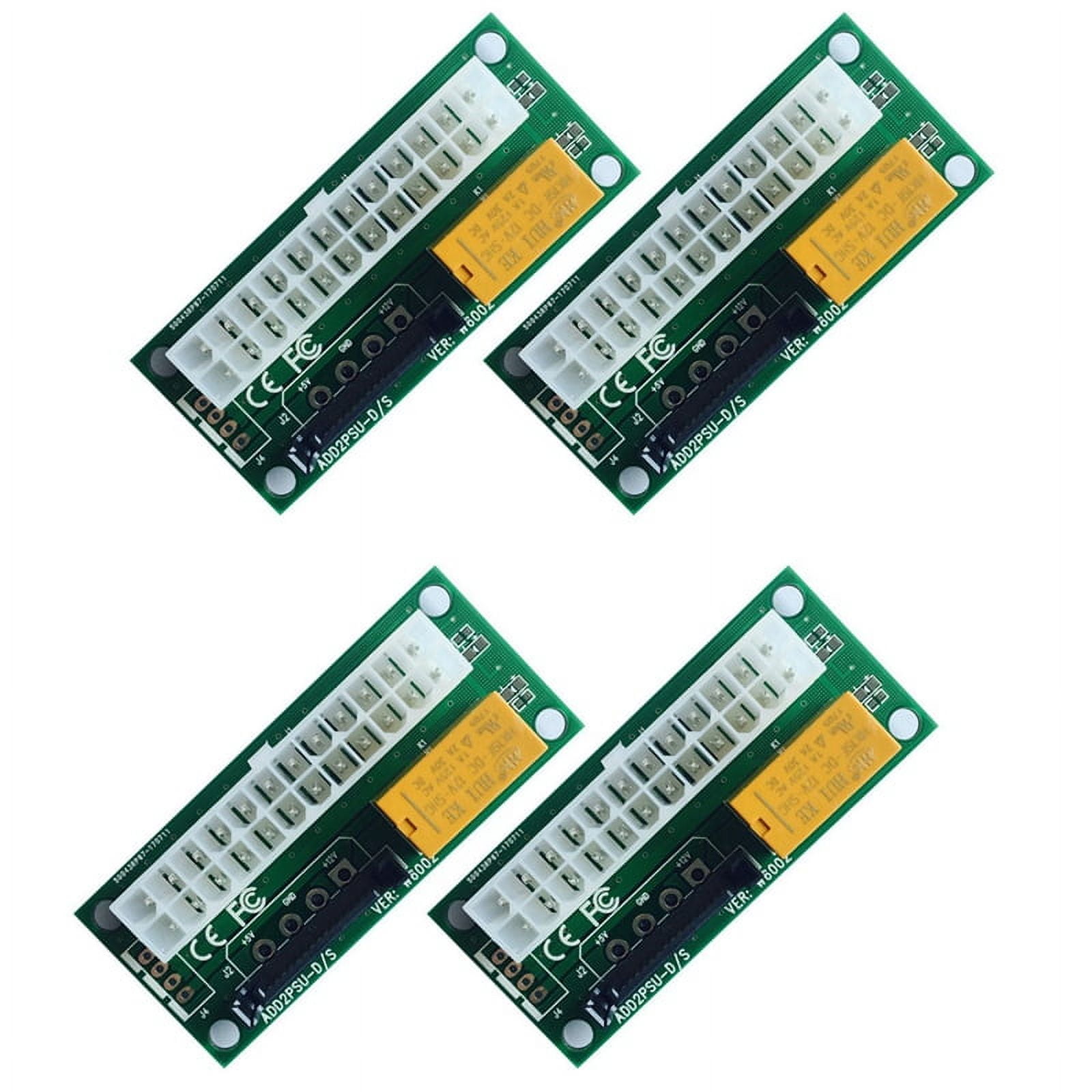 4PCS Dual PSU Adapter ATX 24Pin to SATA Power Sync Starter Card ADD2PSU ...