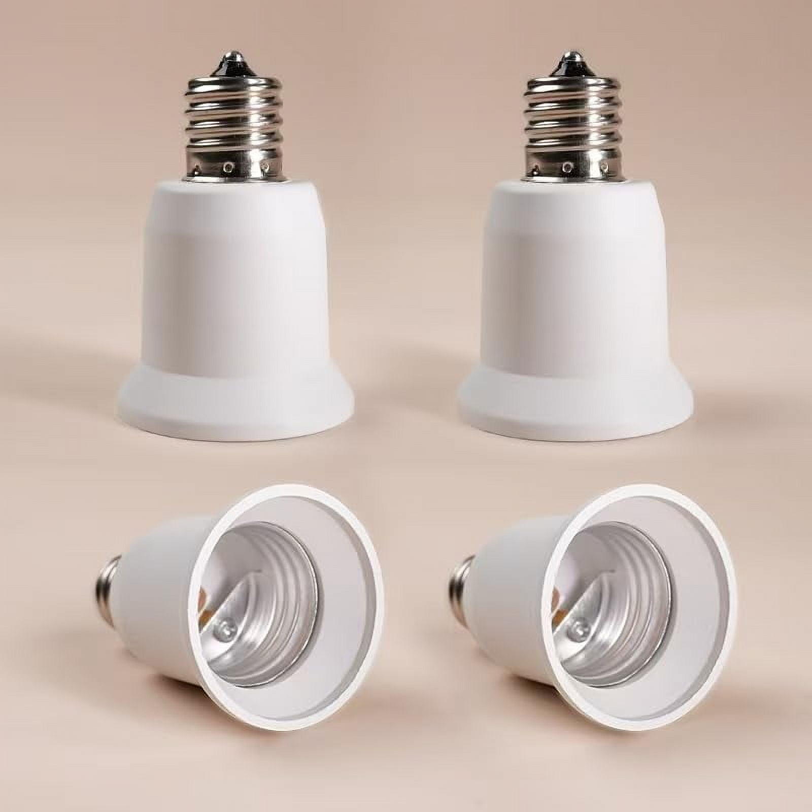 4PCS E12 to E27 / E26 Adapter, Standard Medium Edison Screw Base Socket ...