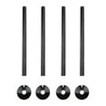 4PCS Easy Fit Radiator Pipe Covers and Rings in Black PVC Size 15mm x ...