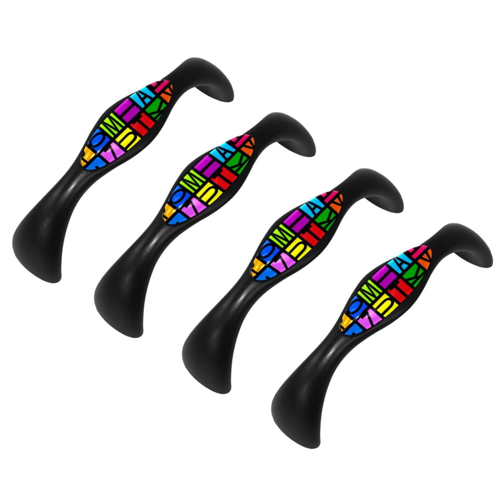 4PCS Educational Alphabet Arched Drawer Pulls Crystal Glass White Knobs ...