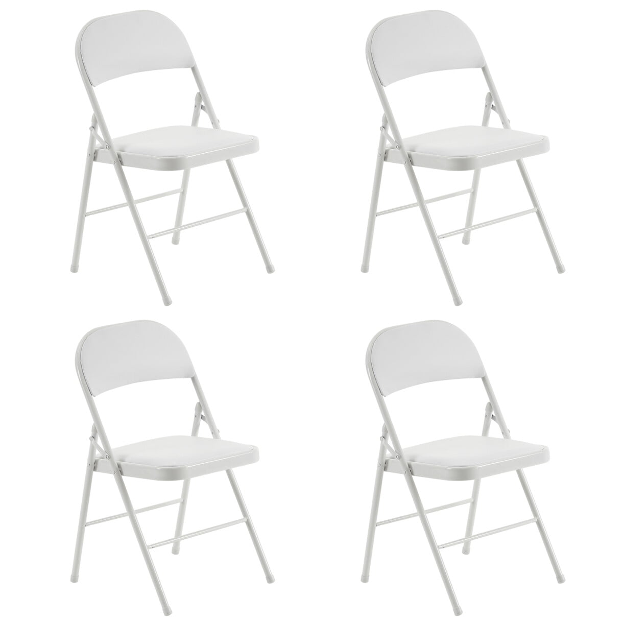 4PCS Elegant Folding Metal Chairs with Padded Seats, Potable Iron & PVC ...