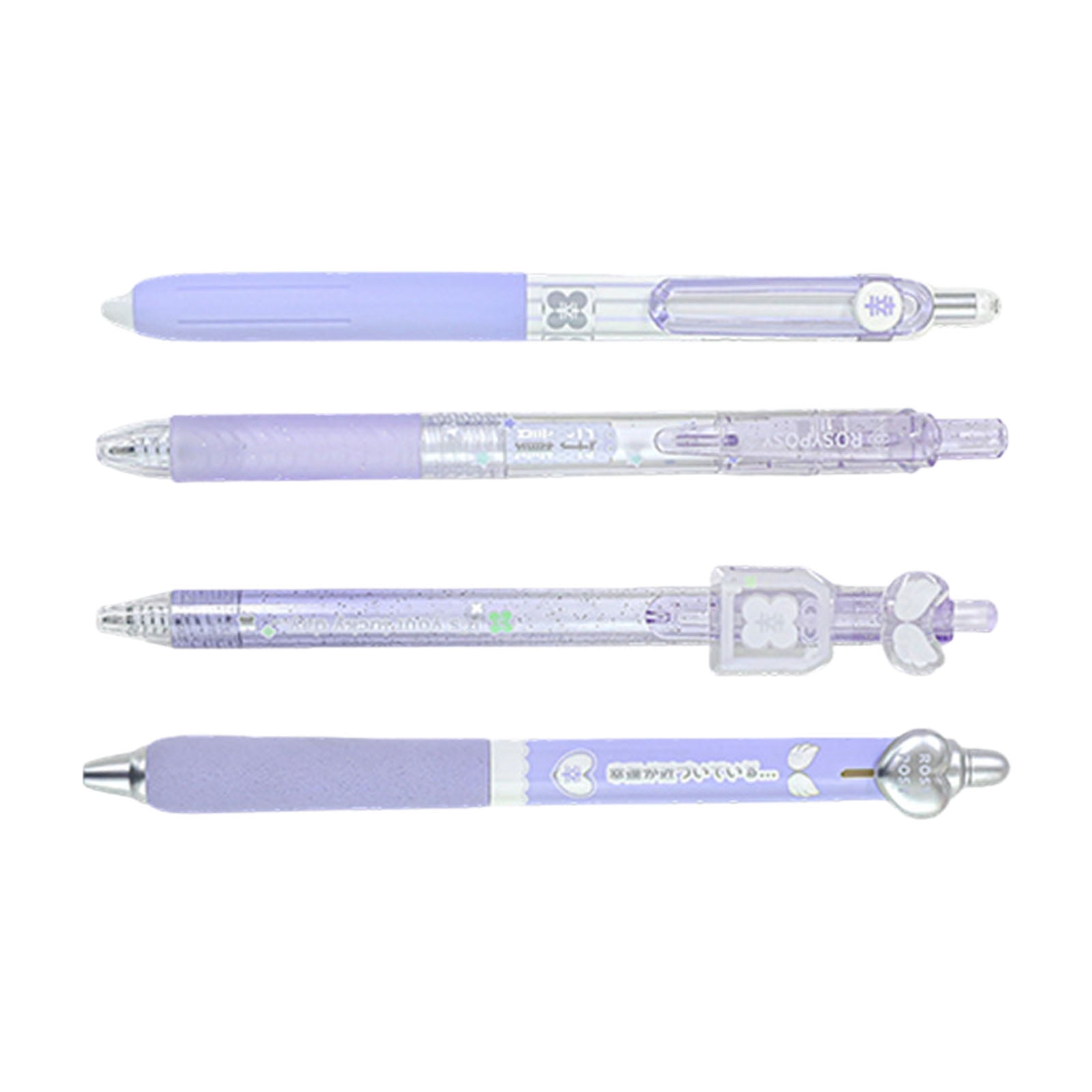 4PCS Elegant Retractable Gel Pen 0.5MM Black Inks Ergonomic Grip Gel ...