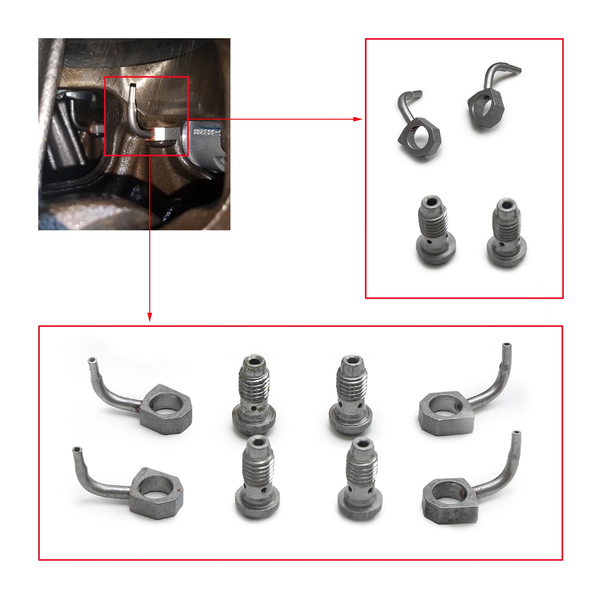4PCS Engien Oil Nozzles Set Compatible with Golf Otto Passat ...