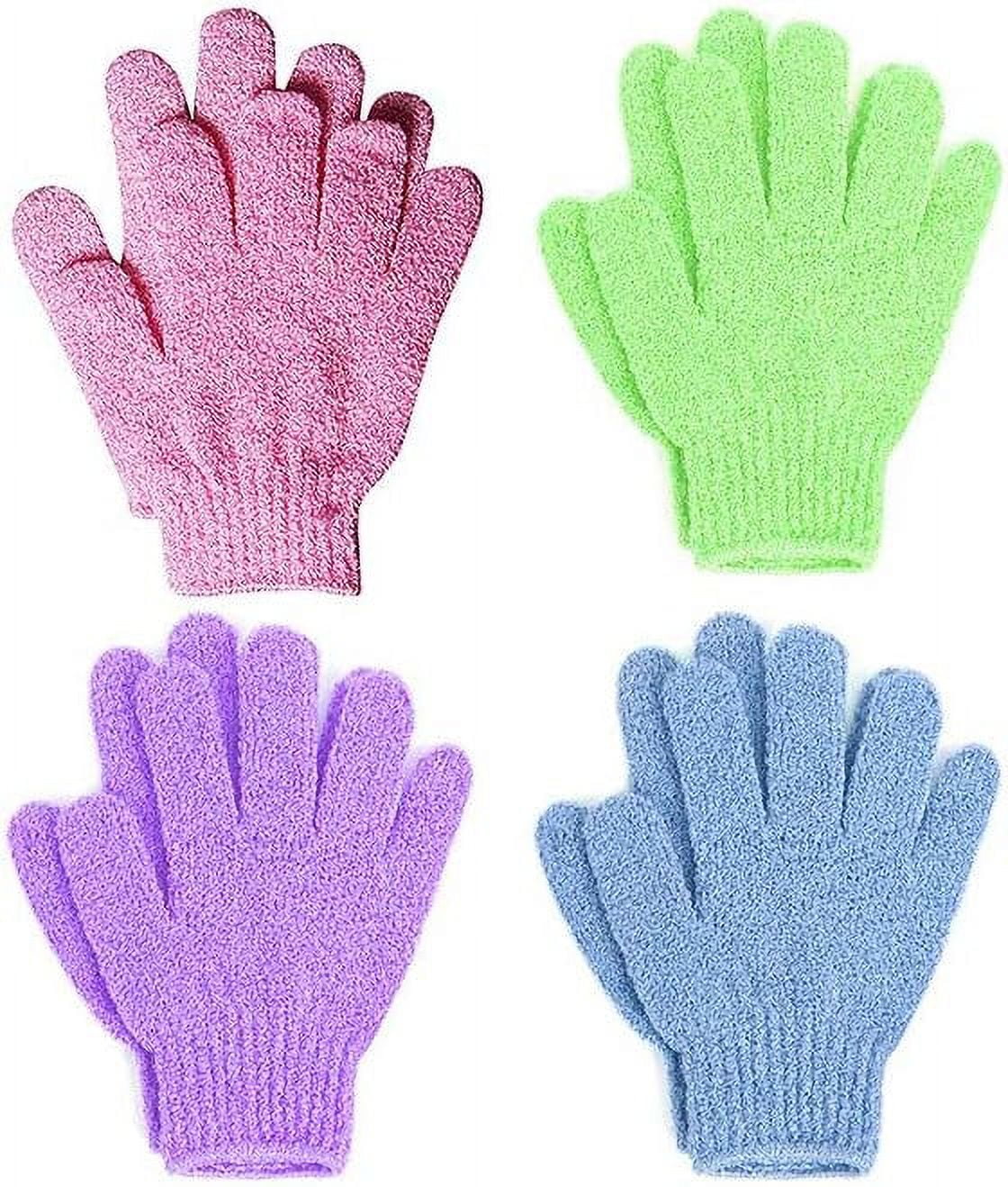 4PCS Exfoliating Bath Gloves Full Body Scrub Shower Gloves Spa ...