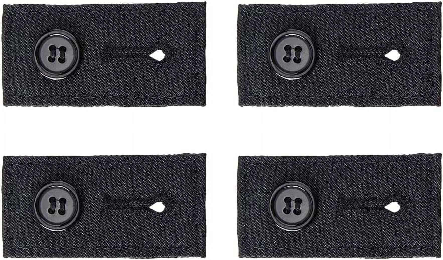 4PCS Extender Button Adjustable Pants Waist Extender Black Cotton ...