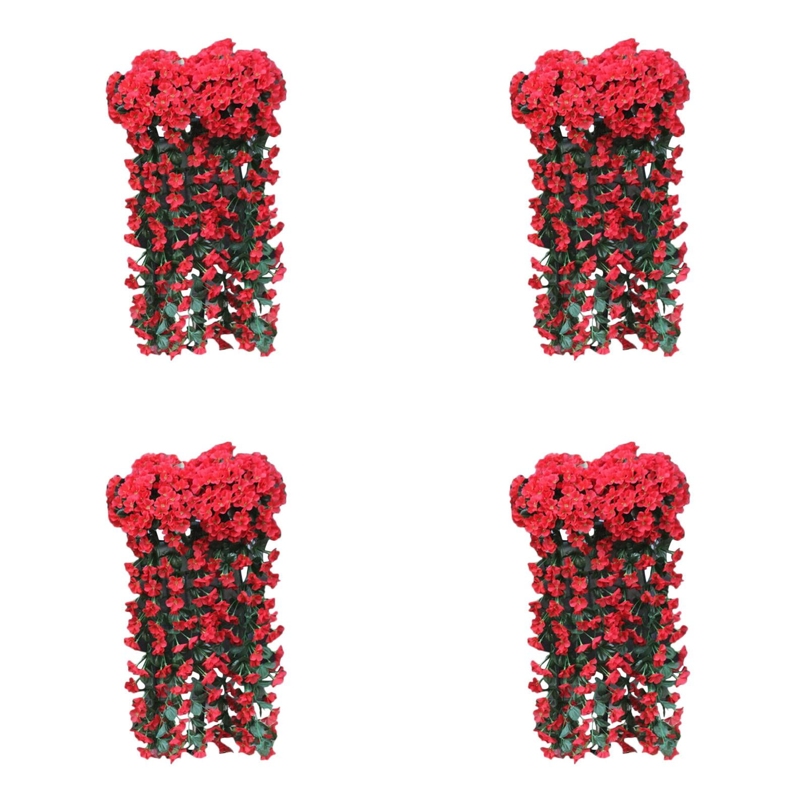 4PCS Wisteria Flowers - Violet Artificial Hanging Vine for Wedding Arch ...