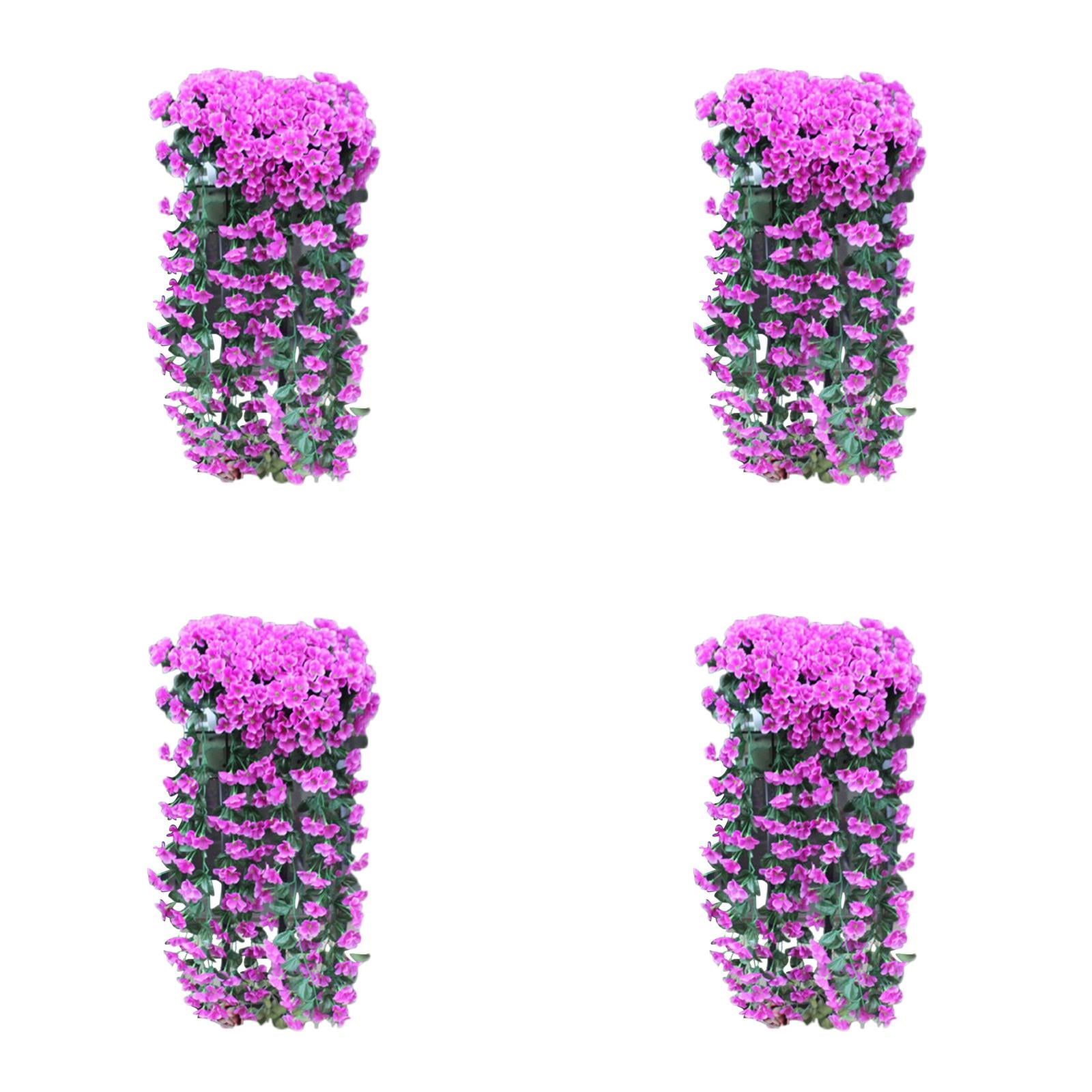 4PCS Wisteria Flowers - Violet Artificial Hanging Vine for Wedding Arch ...