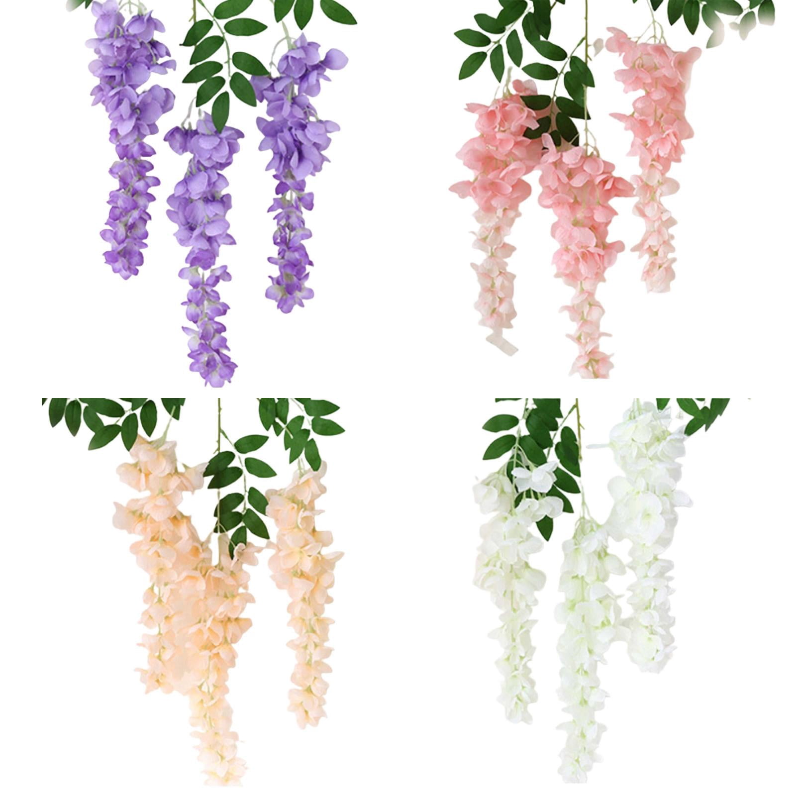 4PCS Wisteria Vine Garland - 37.79 Inch Artificial Hanging Flowers for ...