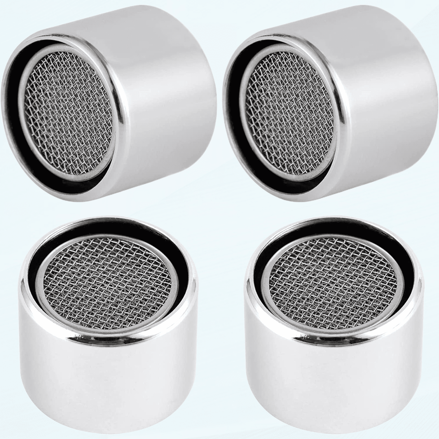 4PCS Faucet Aerator, Water Saving Kitchen Sink Aerator Filter, Chrome ...