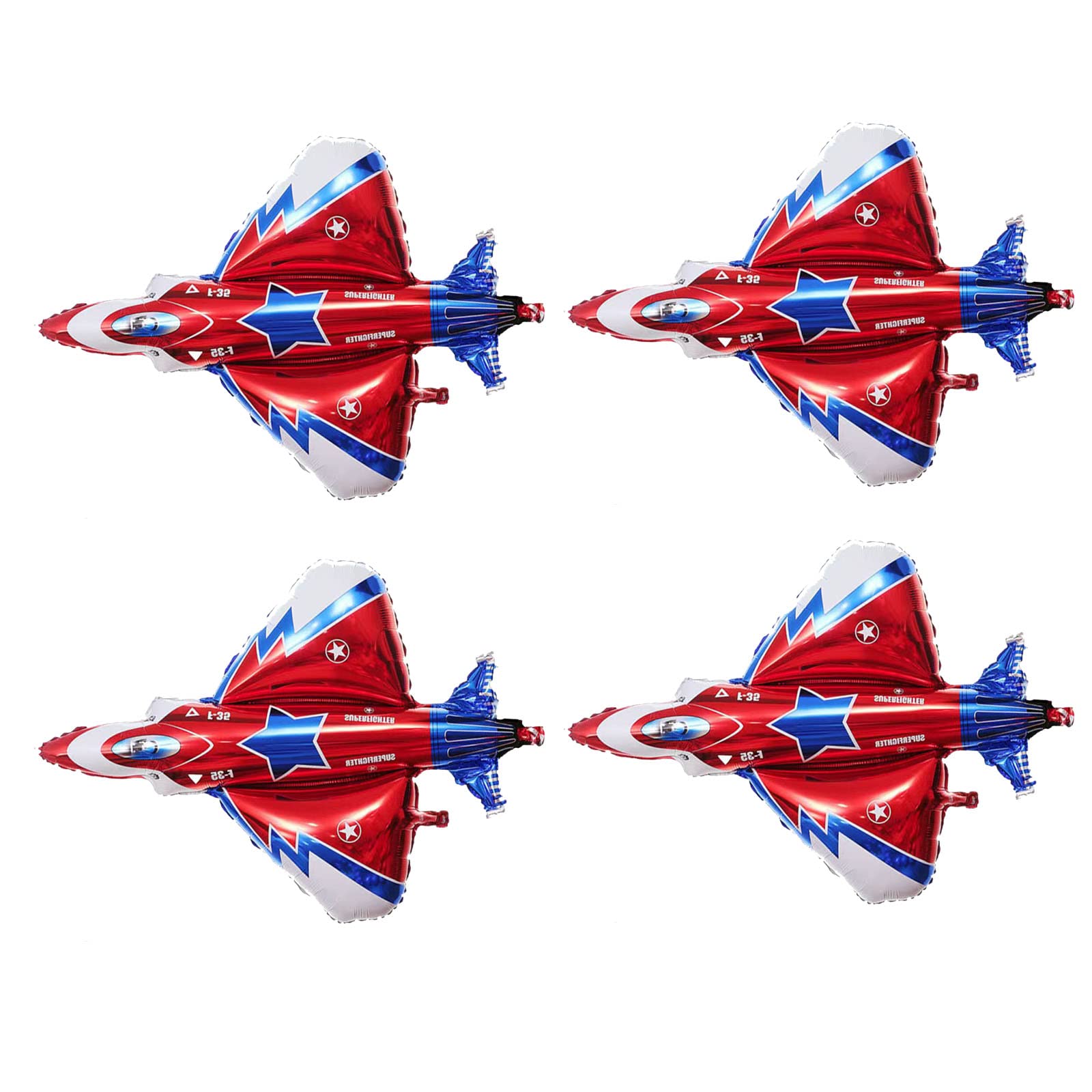 4PCS Fighter Jet Airplane DHF10 Balloons - Airplane Shaped Foil Mylar ...