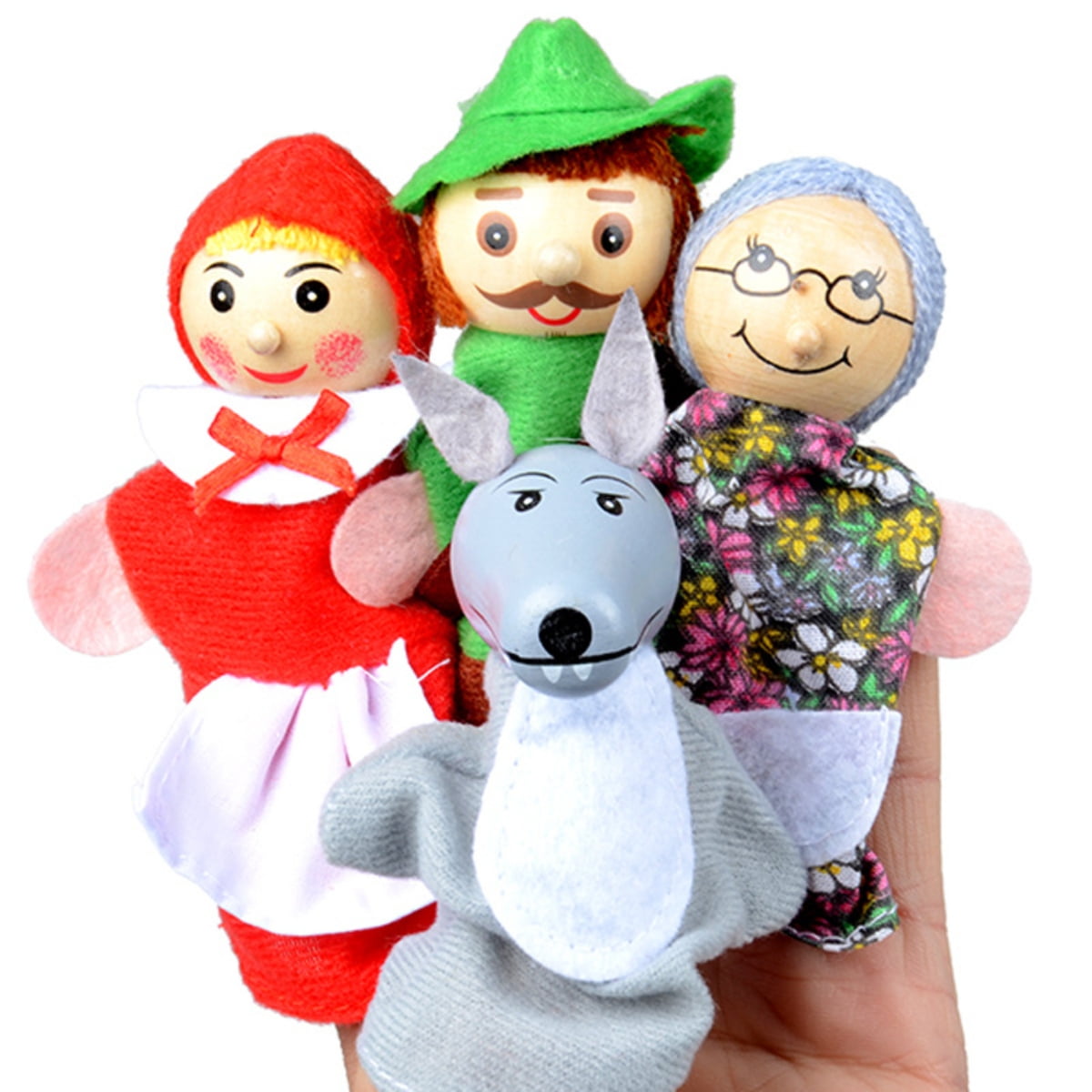 4PCS Finger Puppets - Little Red Riding Hood Finger Puppets for ...