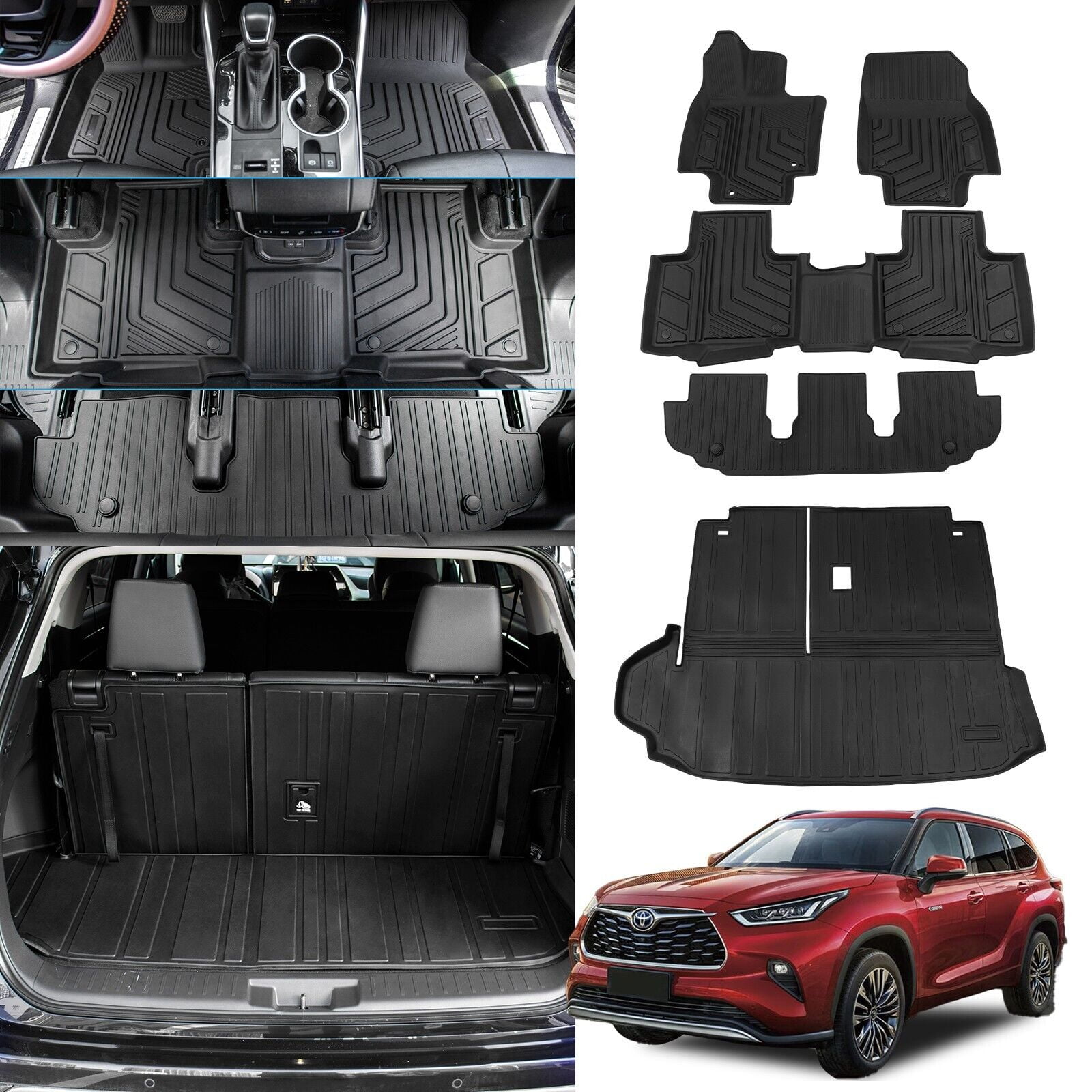 Zcargel All-Weather TPE Floor Mats for 2020-2023 Toyota Highlander ...